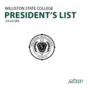 President and Dean’s Lists Released for Fall 2020 | Williston State College